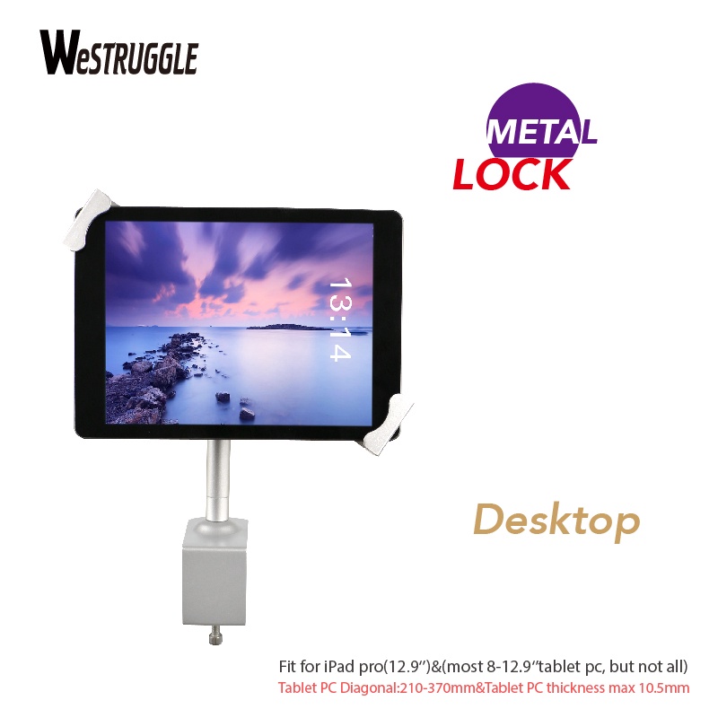 With desktop clip,tablet Stand with Anti-Theft Security Lock,for 7-13 ...