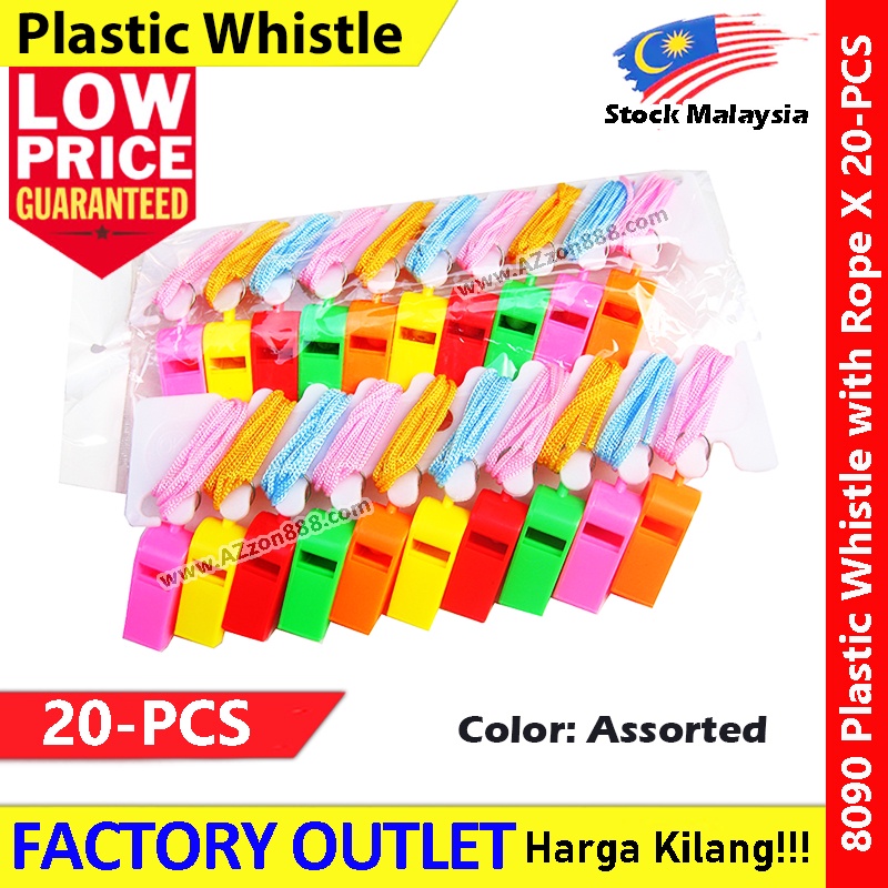 【20-PCS】 Plastic Whistle PVC with Rope Wisel Pengadil #Wisel #Whistle ...