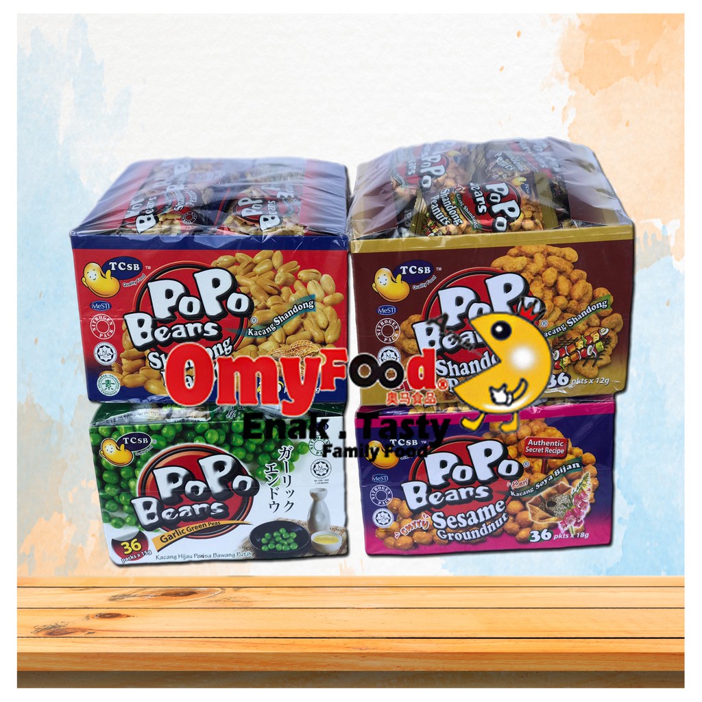 12g/15g/18g x 36pcs PoPo Beans [Shandong / BBQ Shandong / Garlic Green ...