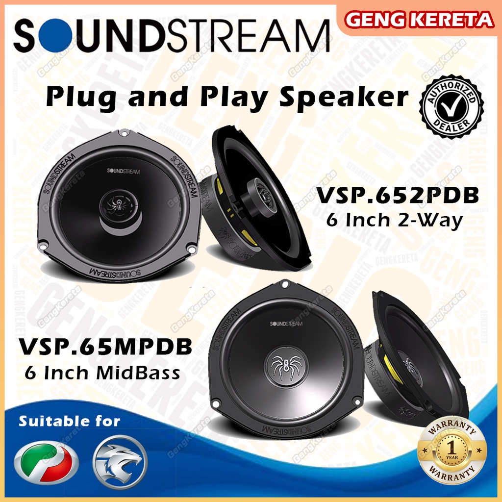 Soundstream Plug & Play VSP Black Series Speaker 6 Inch 2 Way Mid Bass ...