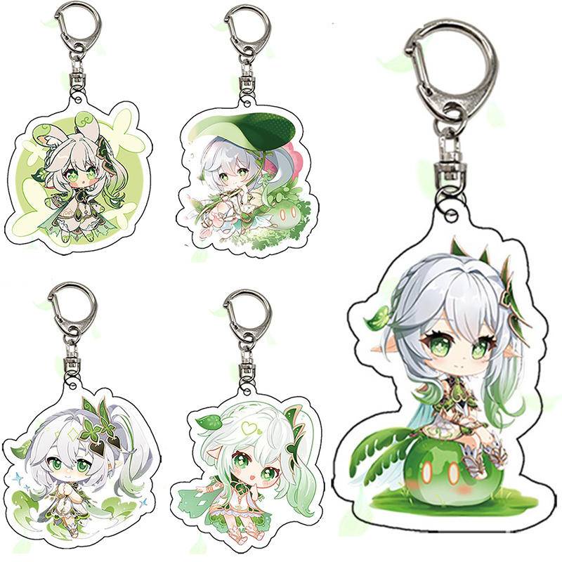5 Styles Game Genshin Impact Key Chain Ring Cute NAHIDA Cartoon Keyring ...