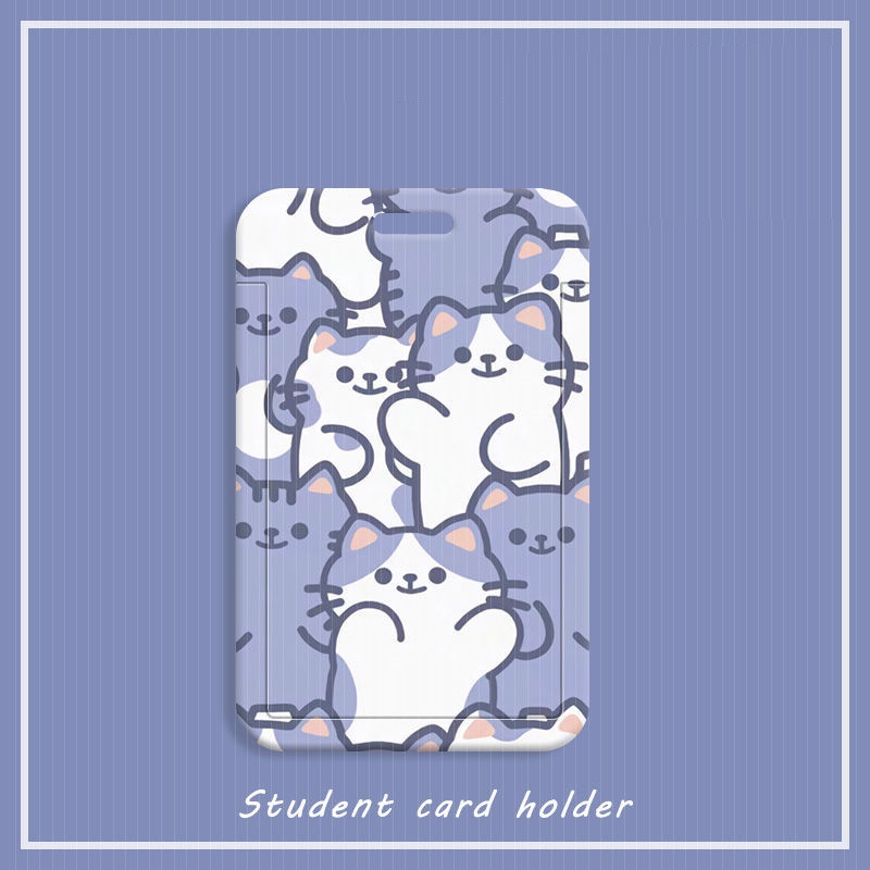 Cartoon screen cat student slide card cover meal card case bus card ID ...