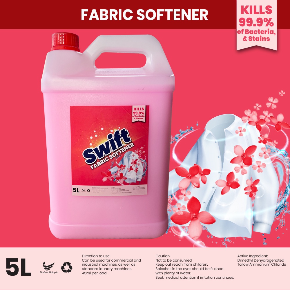 SWIFT FABRIC SOFTENER 5L LIQUID LAUNDRY DETERGENT FABRIC CONDITIONAL ...