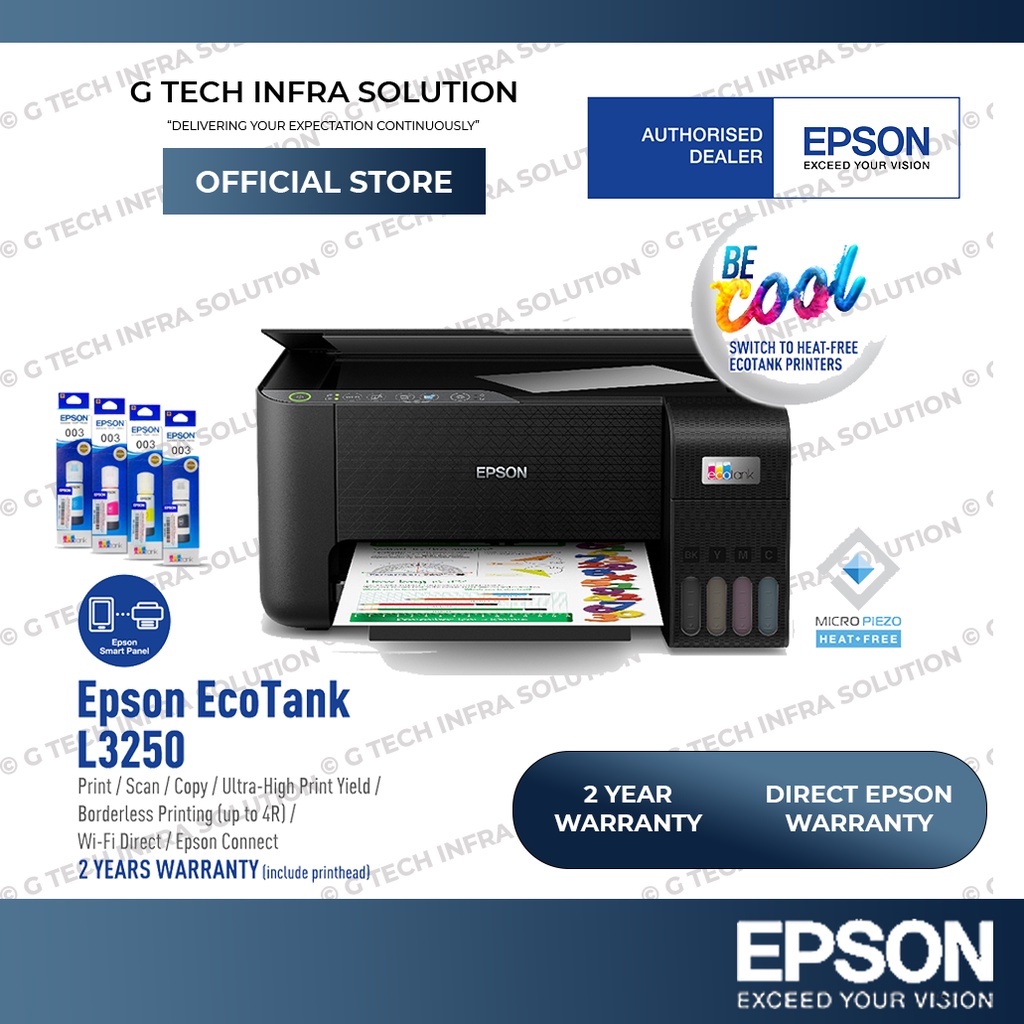 Epson EcoTank Printer L3150 / L3250 All in One Wireless/Wi-Fi Printer ...