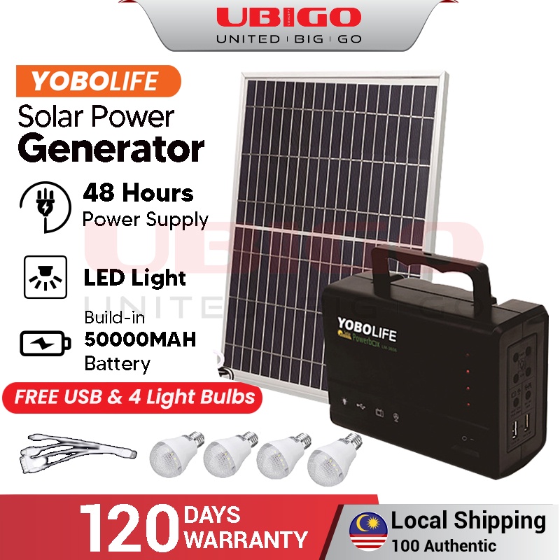 UBIGO YOBOLIFE Outdoor Portable solar system Solar Panels Charging ...