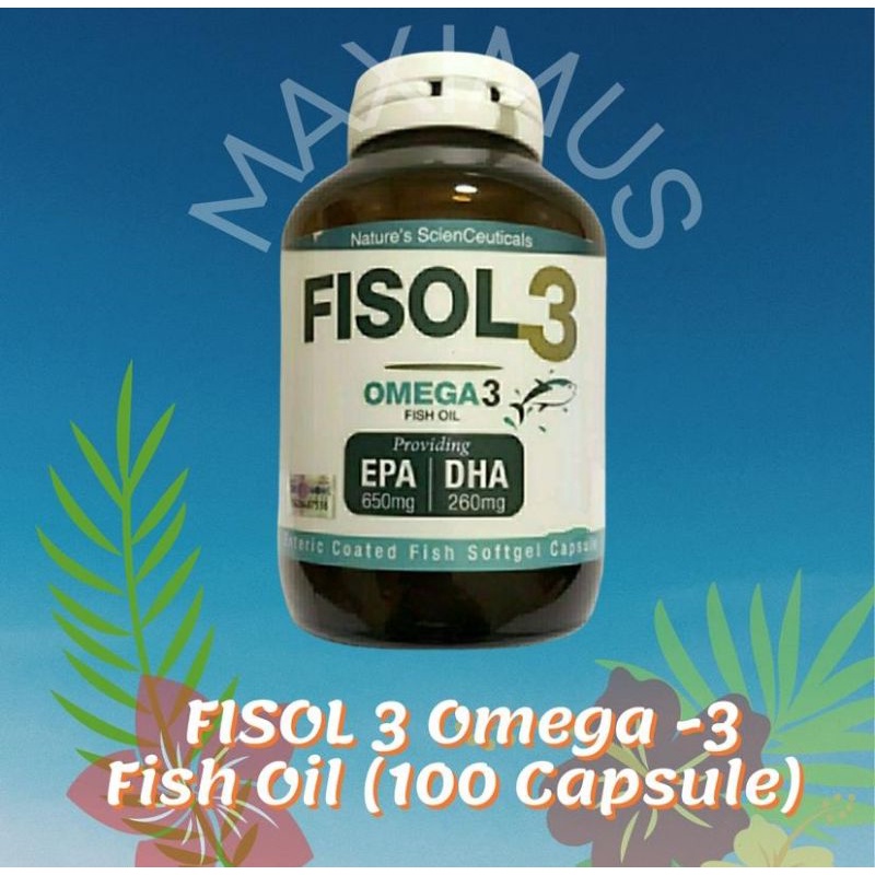 FISOL 3 Omega -3 Fish Oil (100 Capsule)(30 Capsule)(GOLD (60 Capsule ...