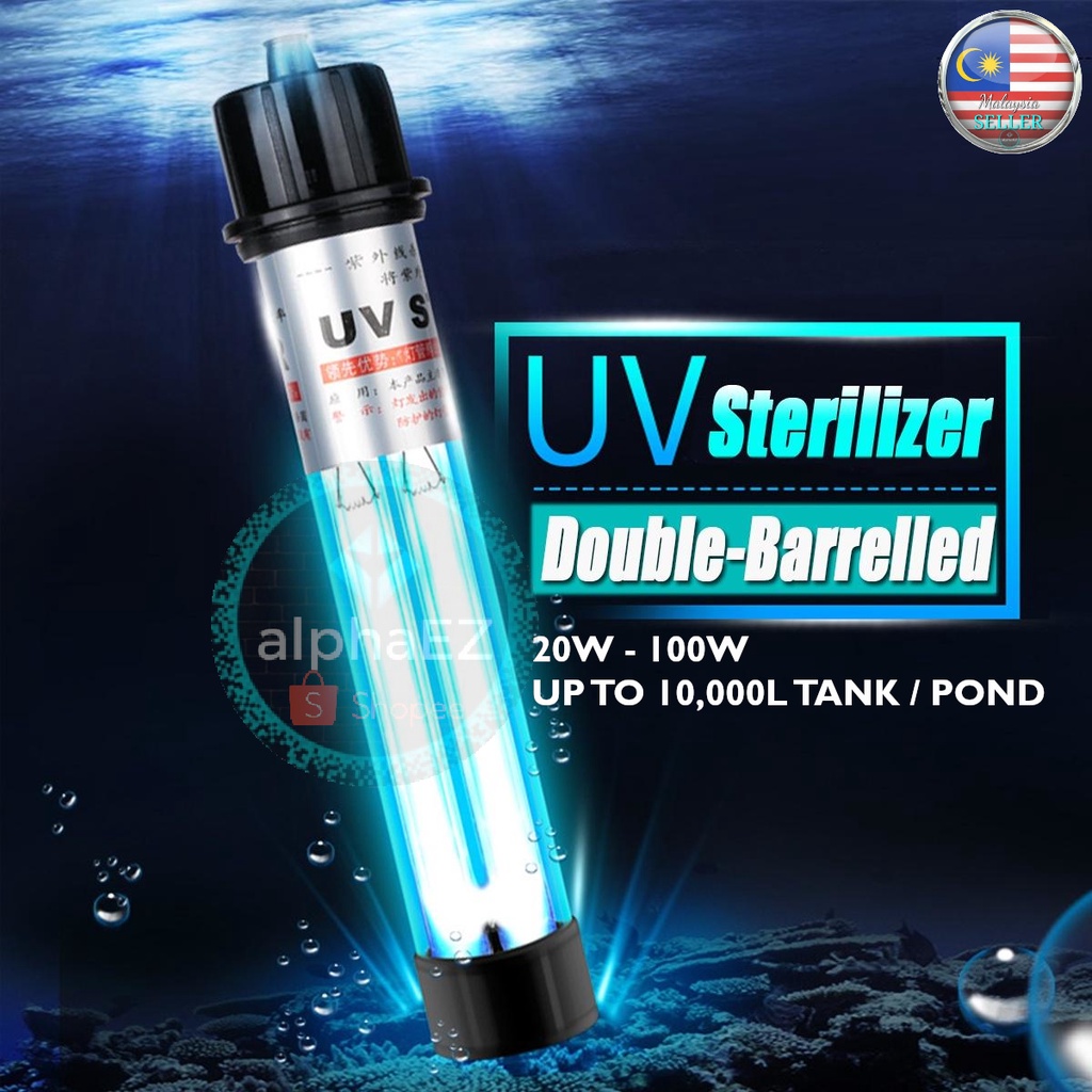 NEW Aquarium UV Light Sterilizer 20W 30W 40W 60W 100W Algae Remover ...