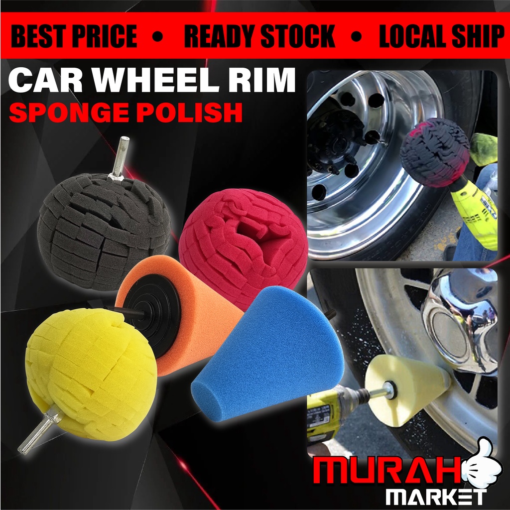 Polishing Sponge Round Cone 6mm Car Motorcycle Tyre Tire Sport Rim Foam Buffing Sponge Polish ...
