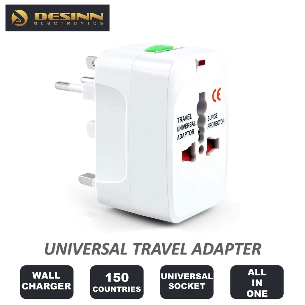 Universal Travel Adapter International All in one Power Plug for Smartphone Laptop Camera ...