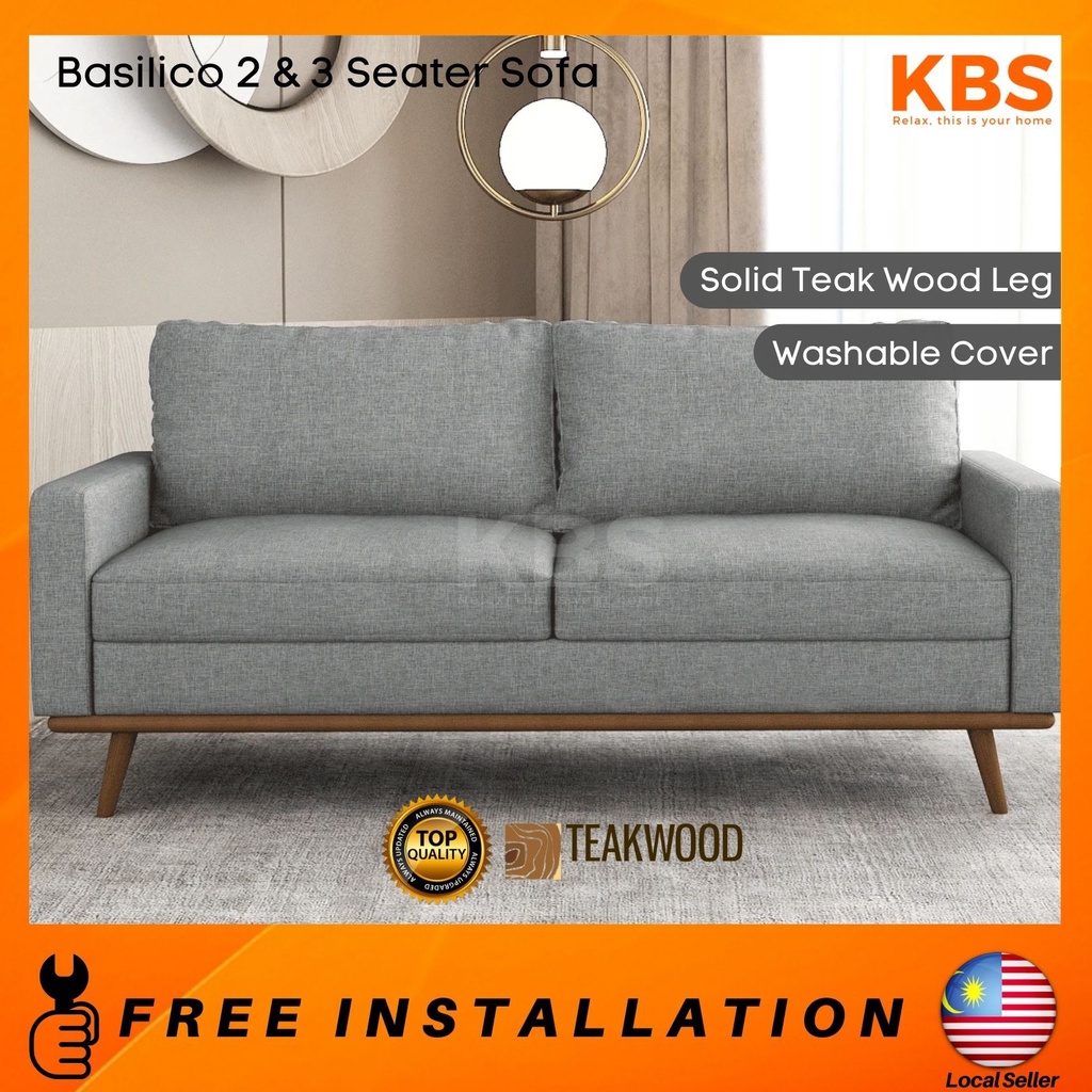 (FREE Installation + Shipping) KBS Basilico Sofa / Teak Wood Leg Design ...