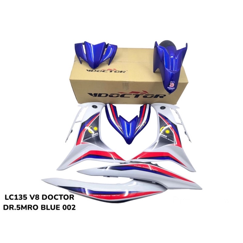 COVERSET 135LC V8 FI PUTIH BIRU HITAM LIMITED EDITION MALAYSIA SET ...