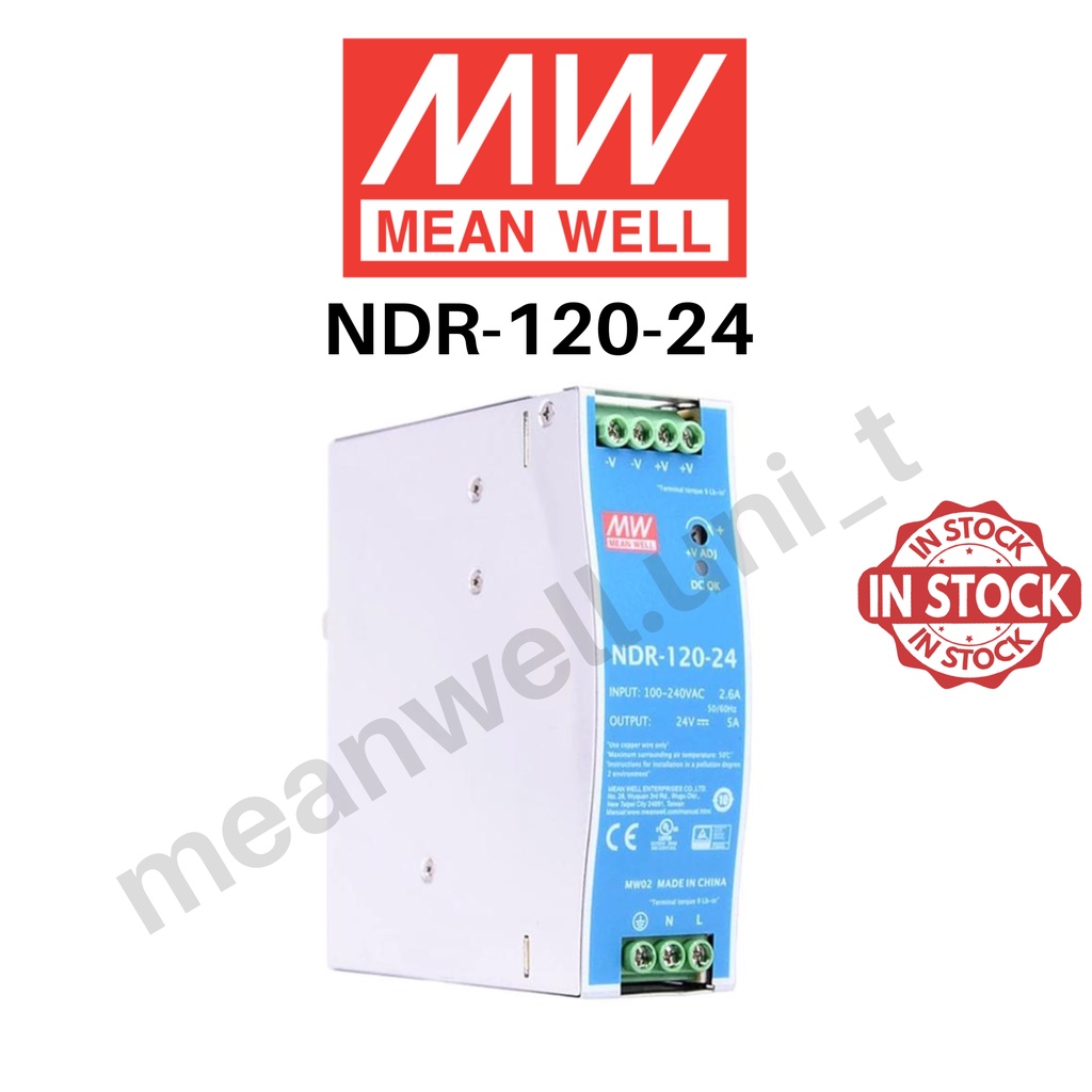 Mean Well NDR-120-24 120W 24V / NDR-240-24 240W 24V- 10A Meanwell Din ...