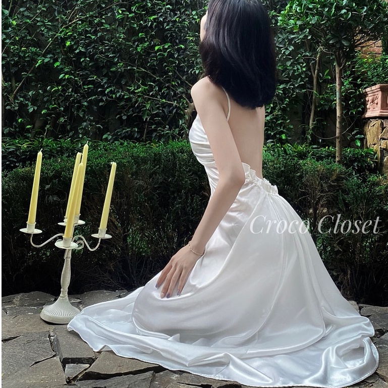 Crococloset Sexy Backless Shrug Maxi Beach Dress with Foam - Sunset ...