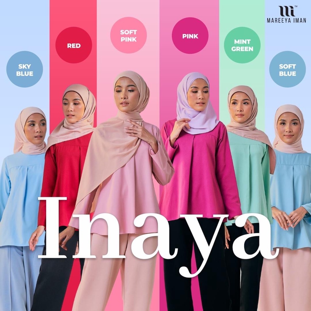 Blouse Women Long Sleeve Plain Blouse Ironless Inaya Loose Fitting ...