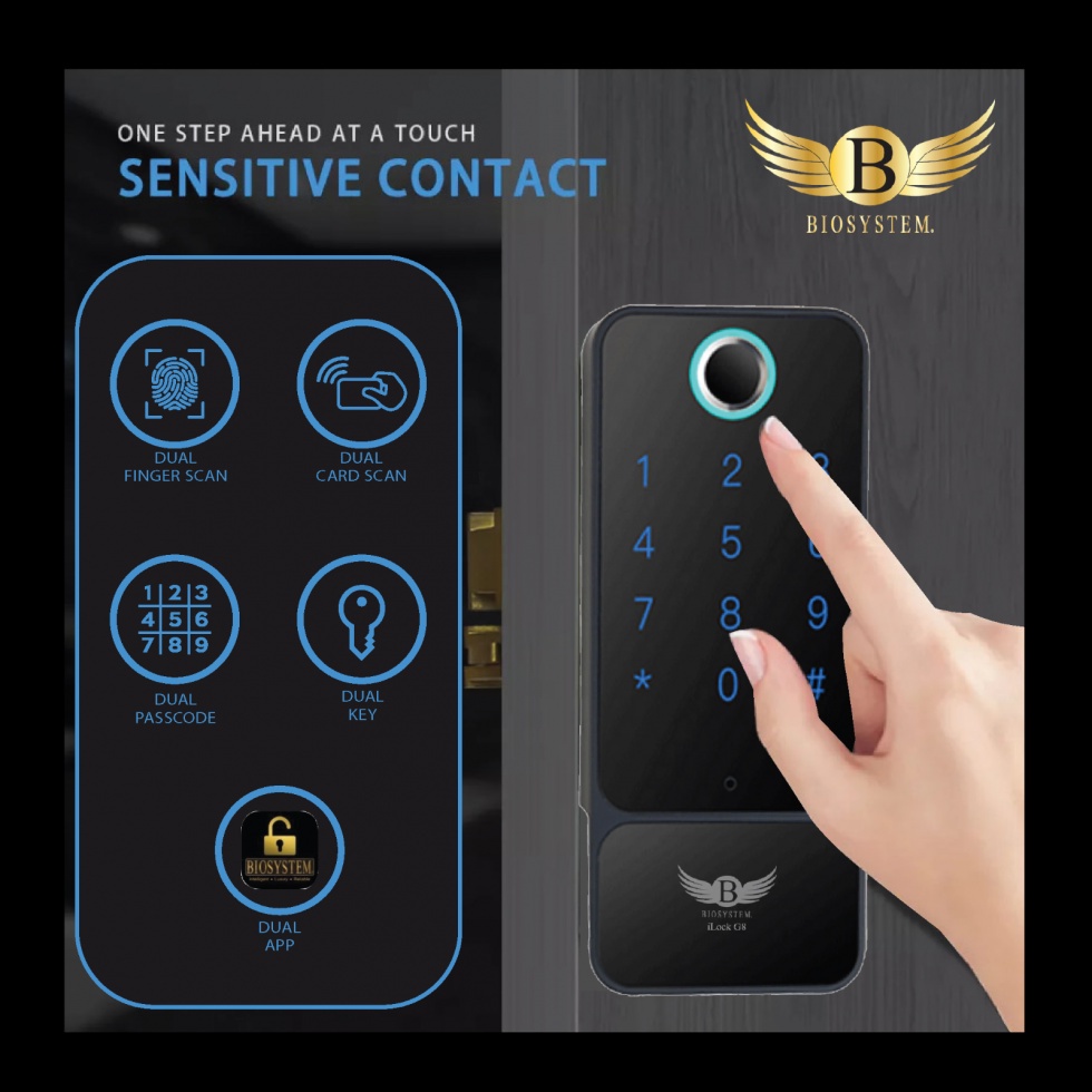 Biosystem iLock G8 Intelligent Digital Smart Metal Gate Door Lock ...