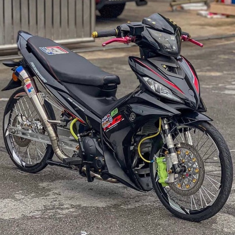 YAMAHA LC LC135 V6 V7 MATELIC BLACK RC HITAM MERAH - COVERSET BODYSET ...
