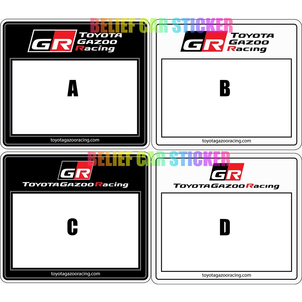 Toyota GR Gazoo Racing Road tax Sticker - Vios , Yaris , Cross ...