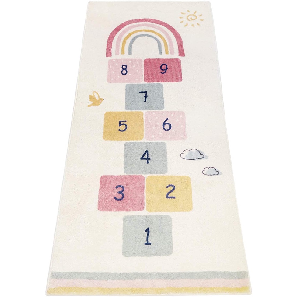 Topotdor Rainbow Sky Hopscotch Game Carpet, Children's Playground ...