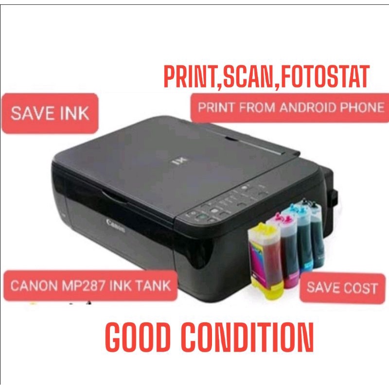 CANON MODIFY MP287 WITH INK TANK (refurbished unit) | Shopee Malaysia