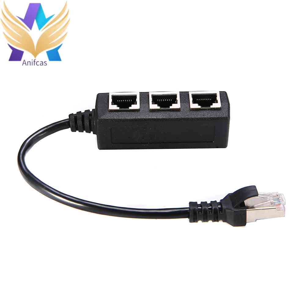 RJ45 Ethernet Cable Splitter 1 Male to 3 Female Port LAN Network ...