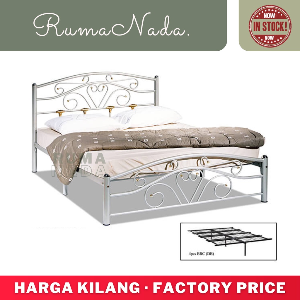 Elegant Queen Bed Metal Bed Frame / Double Bed / Katil Besi / Katil ...