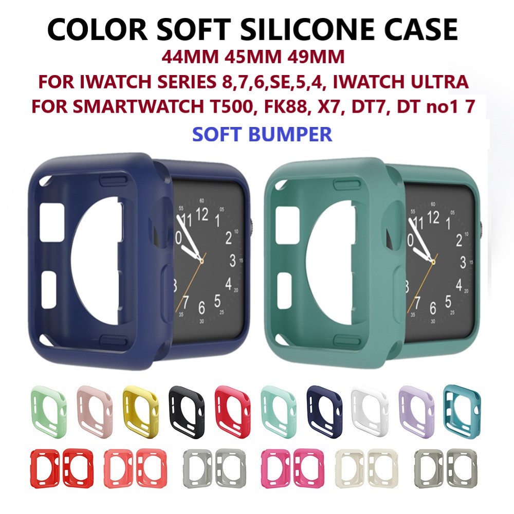 [Ready Stock] Color Soft SIlicone Case for 44mm 45mm Apple Watch Series ...