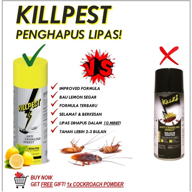 KILLPEST IKILLZZ Kill It Dr Fresh Pembunuh Lipas Kereta Cockroach ...