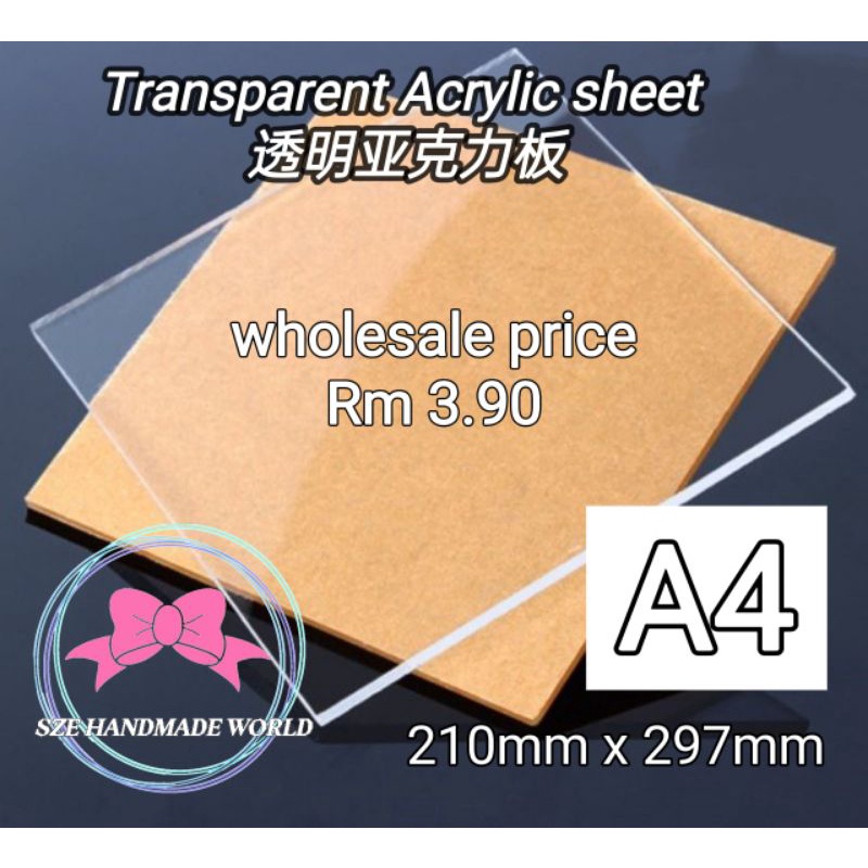 Perspex Sheet Transparent A4 Acrylic Sheet (210mm X 297mm X 3mm Clear ...