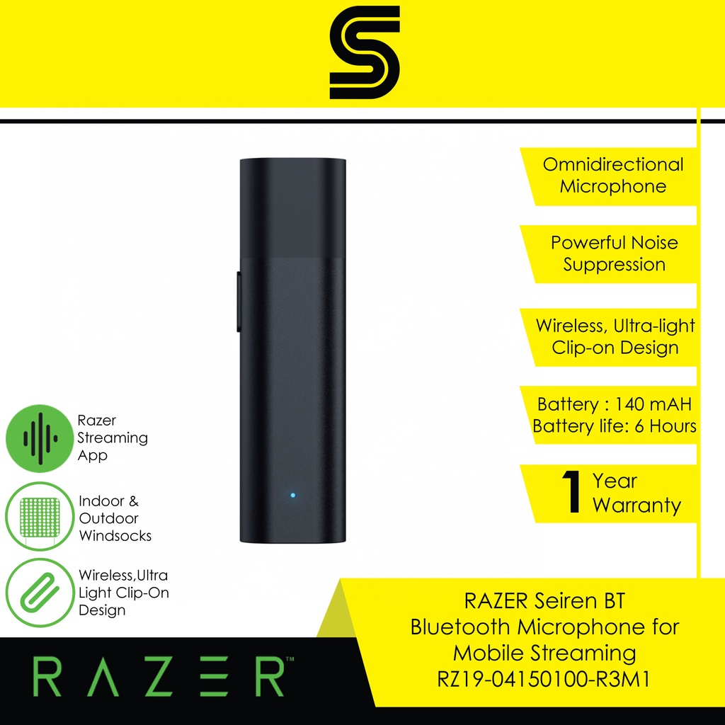 Razer Seiren BT Bluetooth Microphone for Mobile Streaming - RZ19 ...