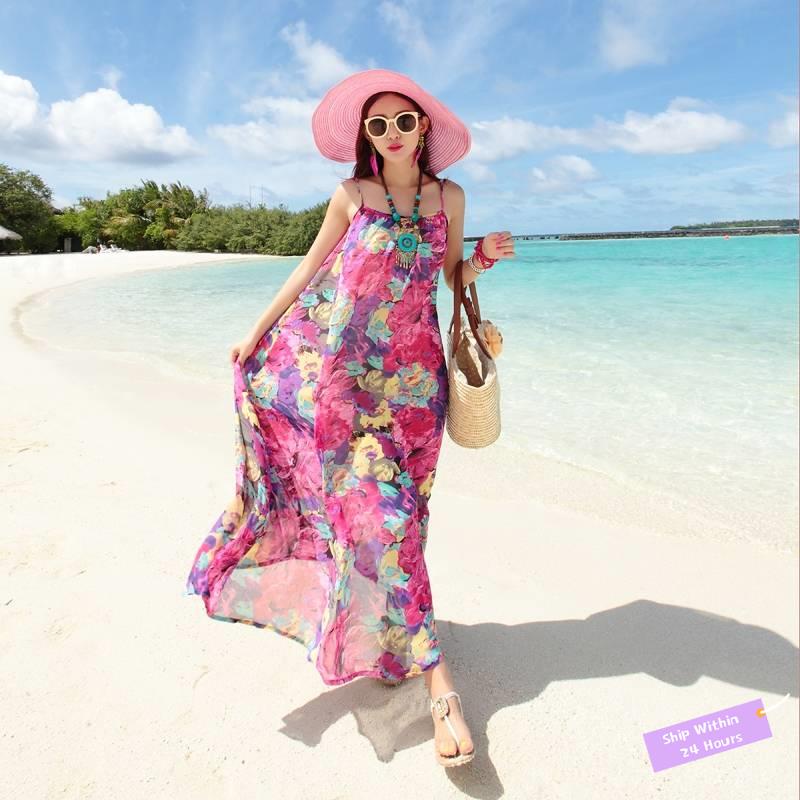 【Ready Stock】 baju pantai wanita rok panjang perempuan Beach new summer ...
