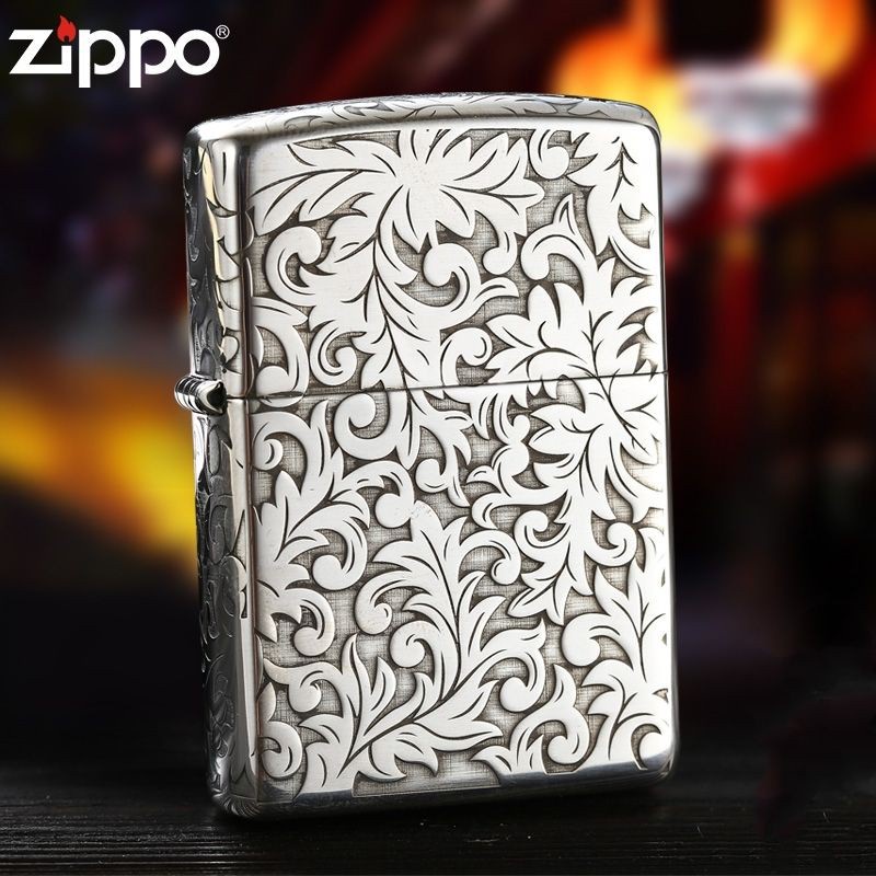 Zippo 5 Sided Silver Rich Flower Lighter | Shopee Malaysia