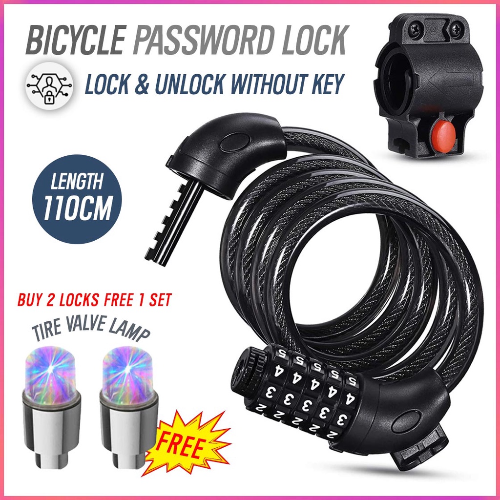 Kunci Keselamatan Basikal Bicycle Password Lock Bike Security Locker ...