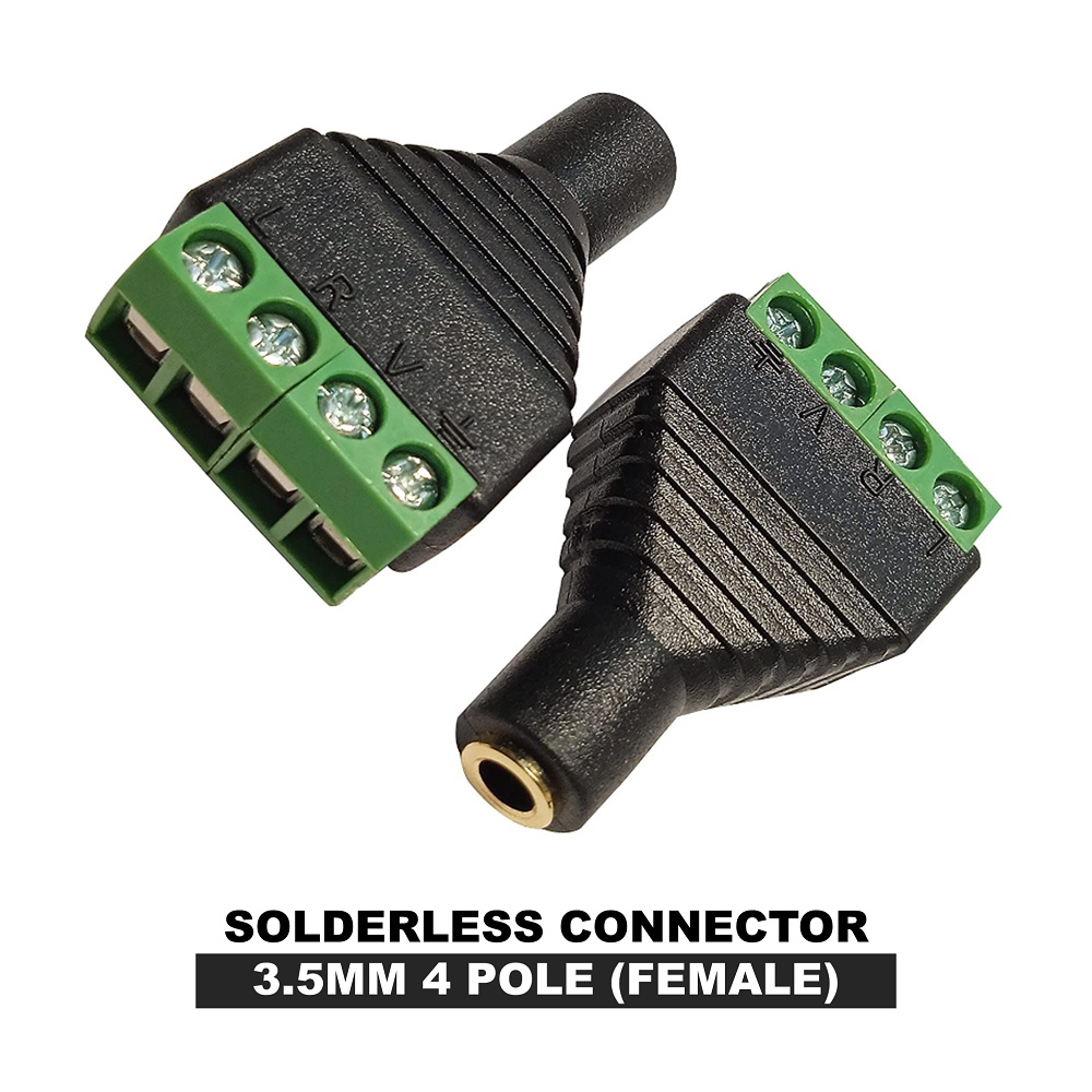 Solderless DC 5.5x2.1mm 3.5x1.35mm BNC RCA 3.5mm Aux TRS TS 4 Pole 6 ...