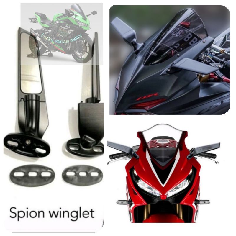 Wingled ZX10R Mirror Winglet Mirror Zx25R Universal Ninja/Xmax/Cbr/R25 ...