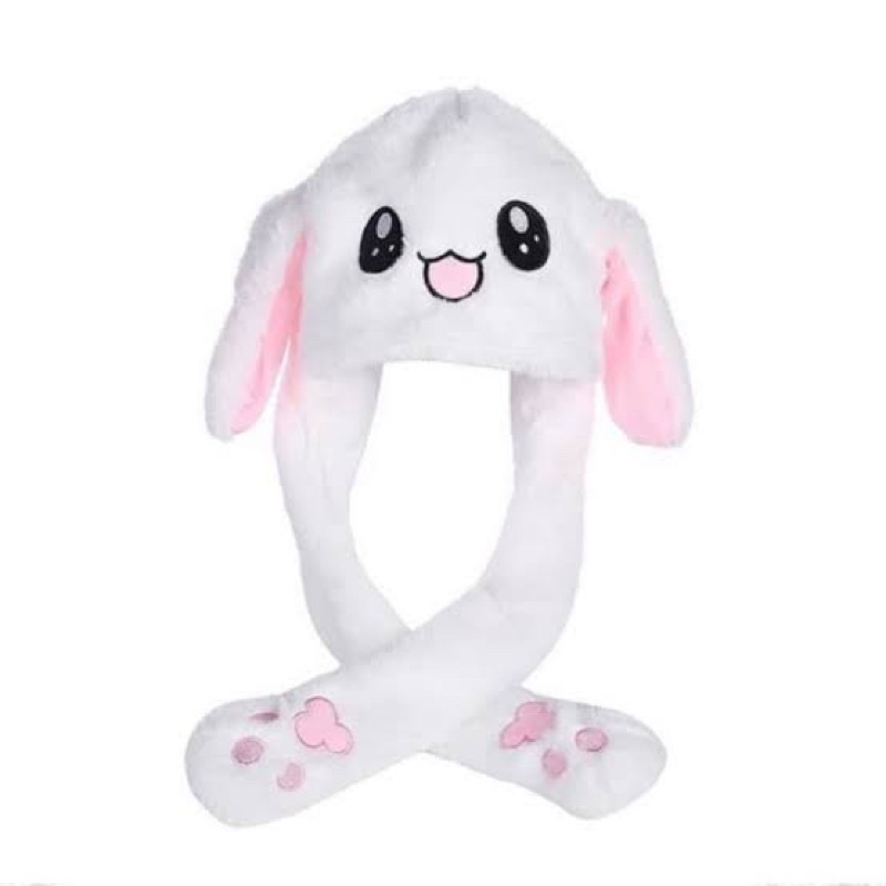 Kid Rabbit Hat Plush Moving Ear Hat Bunny Ear Up Down Hand Pinching ...