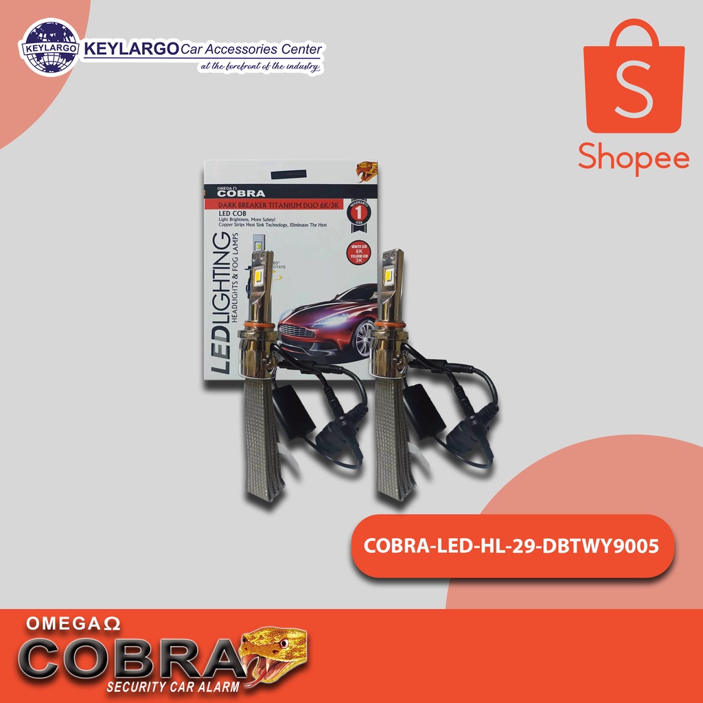 COBRA LED COB HEADLIGHT 4800 LUMEN (DARK BREAKER 9005) | Shopee Malaysia