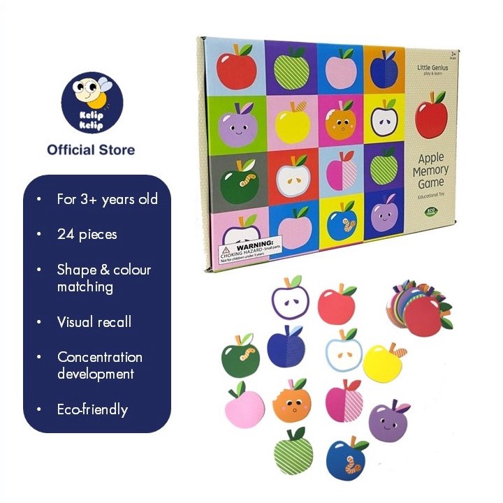 Little Genius Apple Memory Game 24 Pieces Educational Toys For Kids (3y ...
