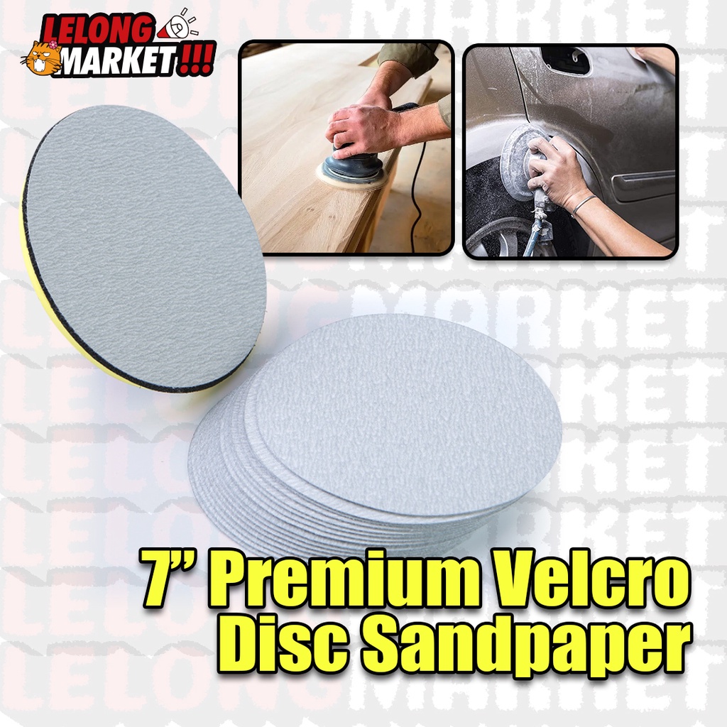 5" 7" White Velcro Sanding Disc Sandpaper High Quality #240 #800 Grit ...
