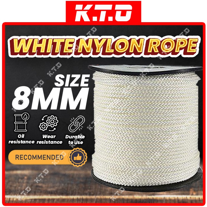 3mm - 12mm White Braided Nylon Rope Roll Polypropylene Engine Starter ...