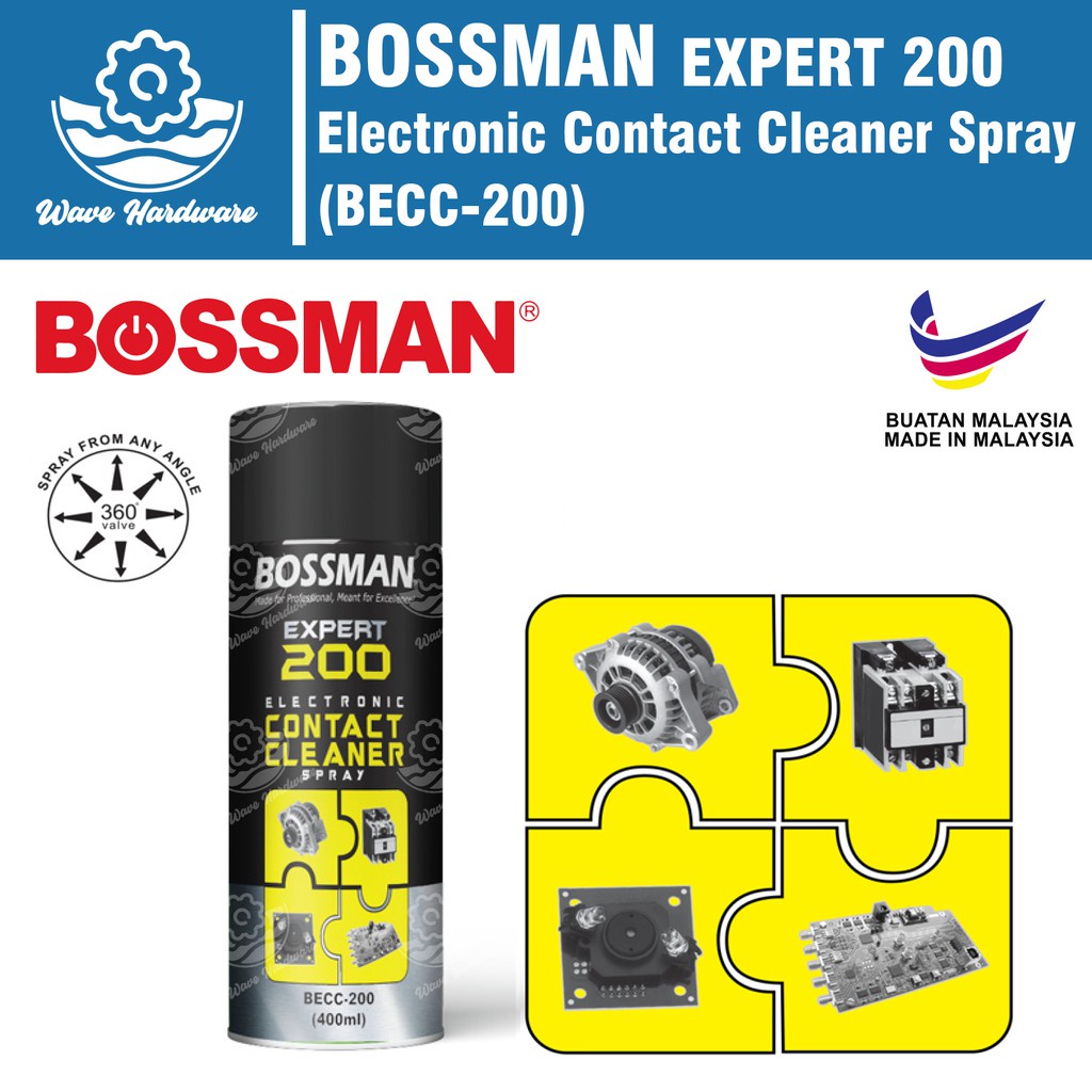 BOSSMAN EXPERT 200 Electronic Contact Cleaner Spray 400ml (BECC-200 ...