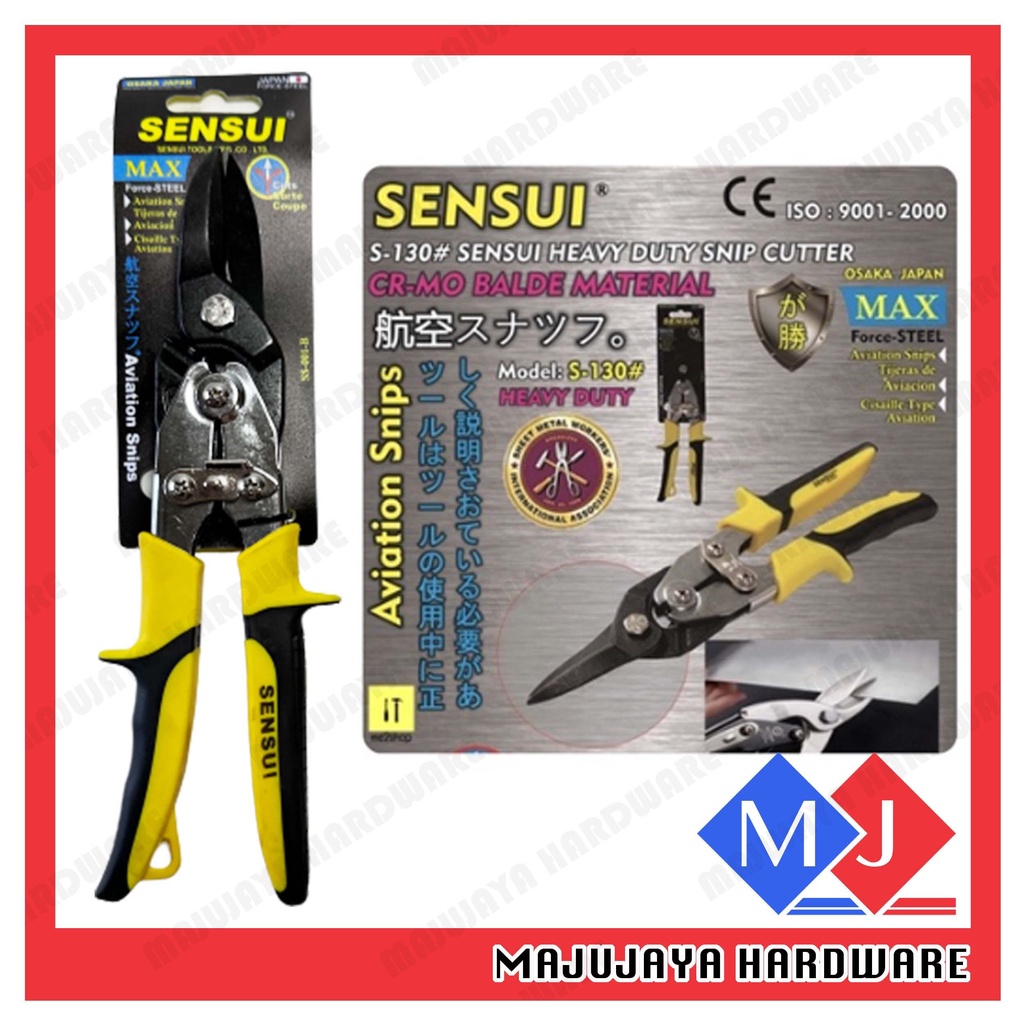 SENSUI 10" 250mm Heavy Duty High Tensile Aviation Tin Snip Cutter SS ...