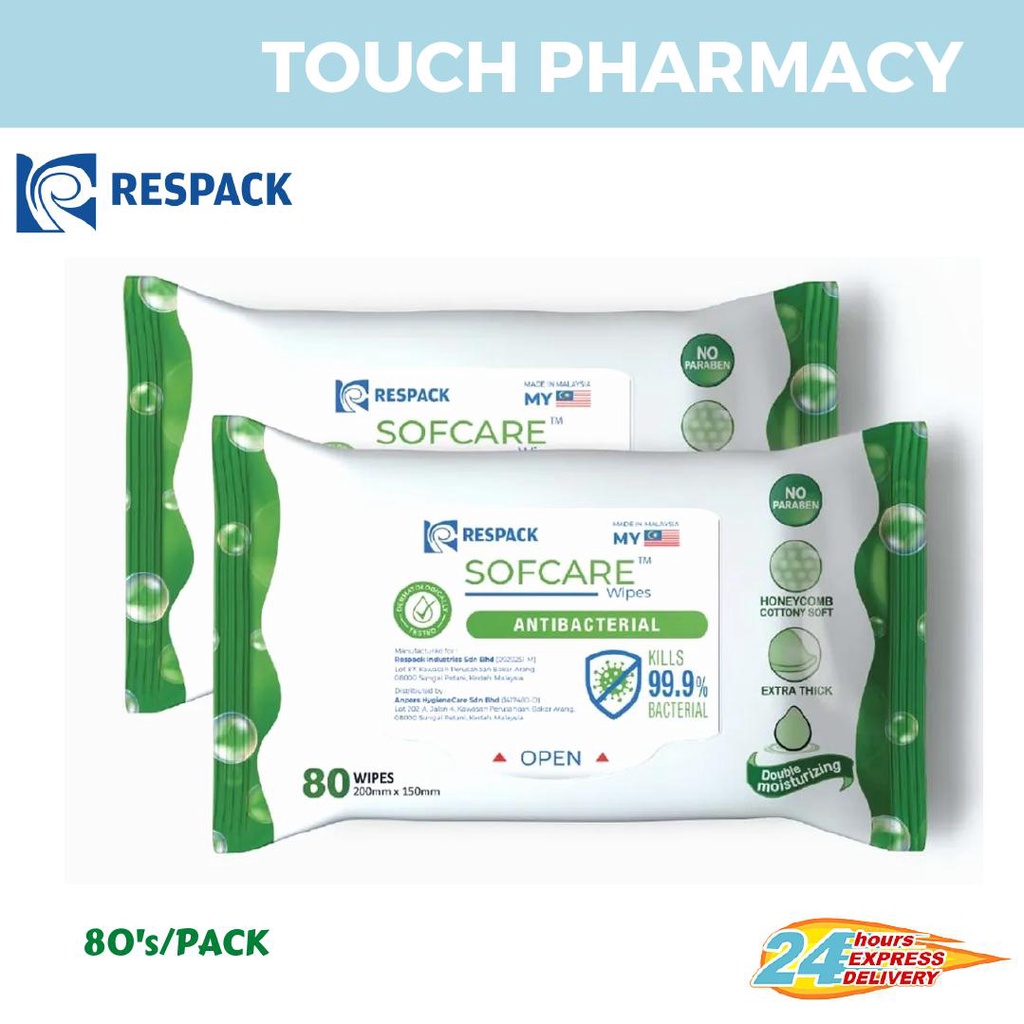 RESPACK SOFCARE Antibacterial Wet Wipes 80's/PACK | Shopee Malaysia