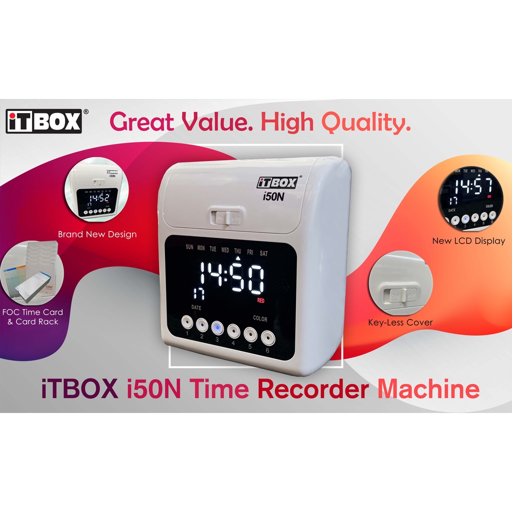 iTBOX Time Recorder i50N | Punch Card Machine | Time Attendance Machine ...