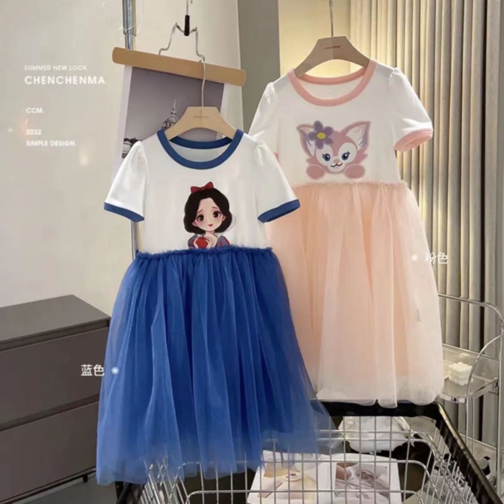 blue snow white pink Linabell lace mesh princess dress Disney tutu ...