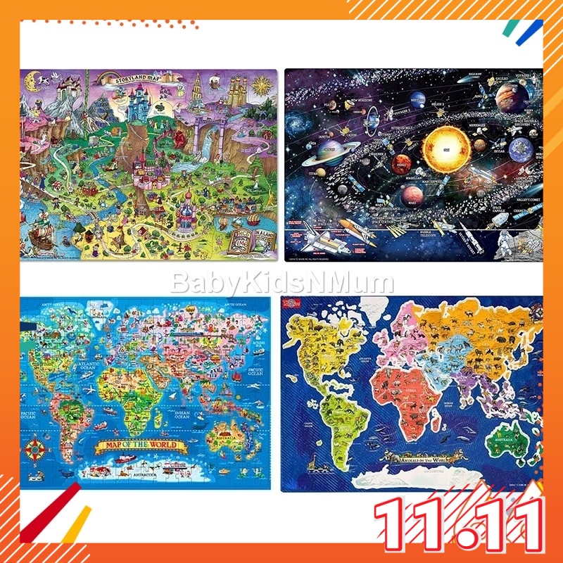 Jigsaw Puzzles for Kids 200 Piece Cardboard Puzzle World Of Map 83 ...