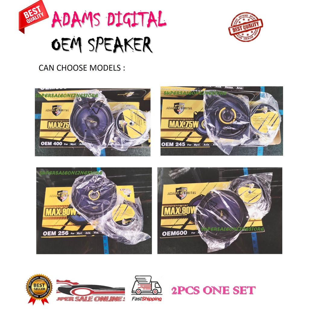 ADAMS DIGITAL / ADAM DIGITAL OEM Car Speaker Kereta Plug & Play Perodua ...