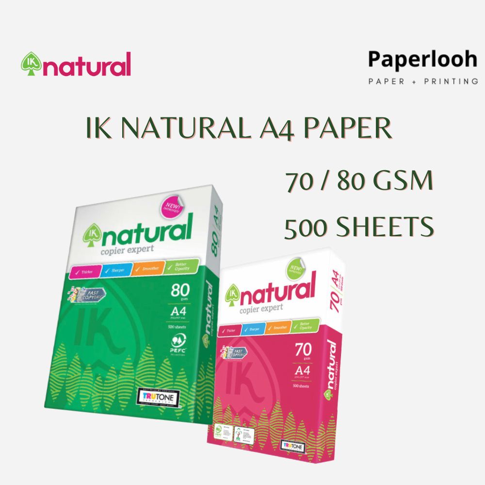 IK Natural A4 Paper 70gsm/80gsm 500 sheets | Shopee Malaysia
