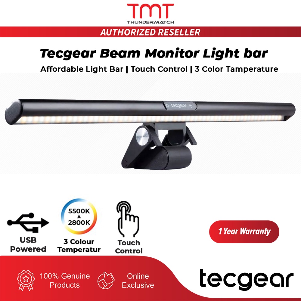 Tecgear Beam LED Monitor Light Bar, Hue Adjustment with USB Powered ...