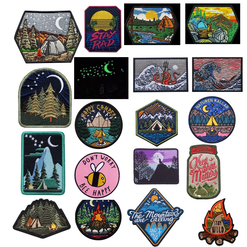 New Design Natural Outdoor Velcro Patch Adventure Morale Badge Volcanic ...