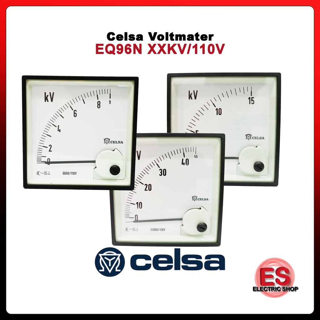 Celsa AC KiloVolt Meter ( EQ96N-6.6KV/110V(9KV) / EQ96N-11KV/110V(15KV ...